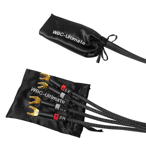 20 Foot Wbc Ultimate 7awg Carbon Bi Wire Speaker Cable Pair With Spade Connectors Worlds Best