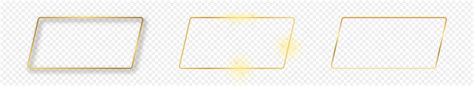Gold Glowing Rounded Rectangular Shape Frame 42840694 Vector Art At