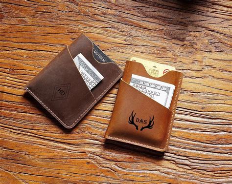 Personalized Leather Card Holder Wallet Groomsmen T Etsy