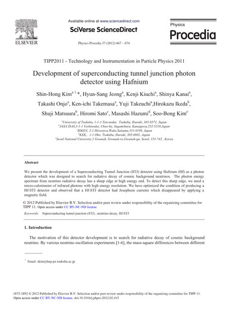 Pdf Development Of Superconducting Tunnel Junction Photon Detector