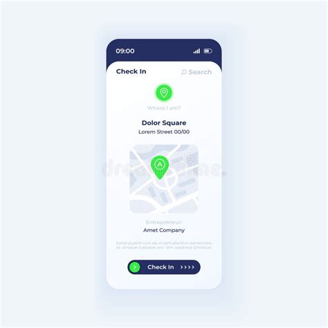 Check In App Smartphone Interface Vector Template Stock Vector Illustration Of Enter Isolated