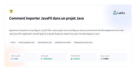 Comment Importer Javafx Dans Un Projet Java Labex