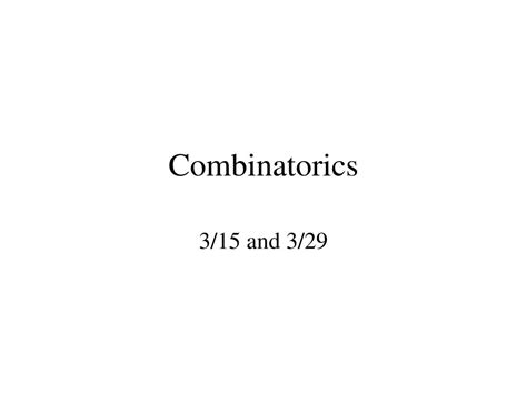 PPT Combinatorics PowerPoint Presentation Free Download ID