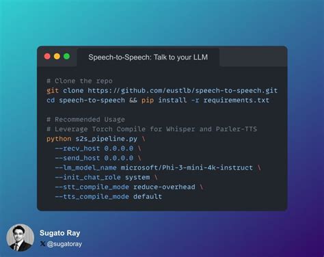 sugato ray on linkedin 🤗 speech to speech talk to your local llm on your device 🎁 github…