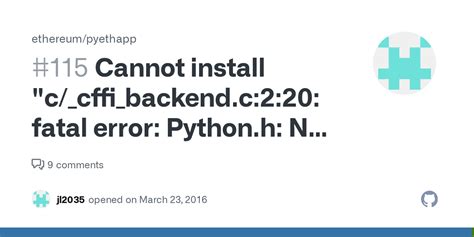 cannot install c cffi backend c 2 20 fatal error python h no such