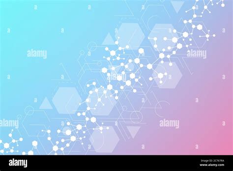 Hexagonal Abstract Background Big Data Visualization Global Network Connection Medical