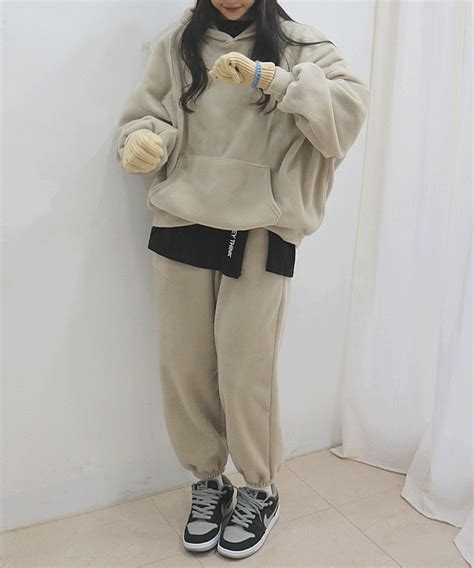 [빅사이즈세트] 빅사이즈 후리스 후드티셔츠 조거바지 트레이닝세트 폴라폴리스 에이블리