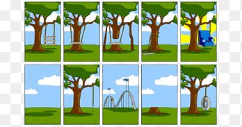 Project Management Tree Swing Cartoon Project Manager Story S Text