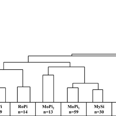 Dendrogram Obtained By Average Linkage Clustering Rescaled Distance