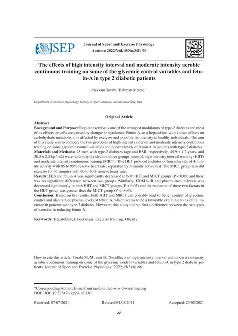 Pdf The Effects Of High Intensity Interval And Moderate Intensity