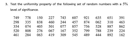 Solved Test The Uniformity Property Of The Following Set Of