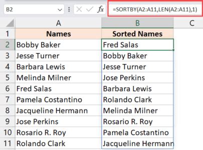 How to Sort by Length in Excel? Easy Formulas!