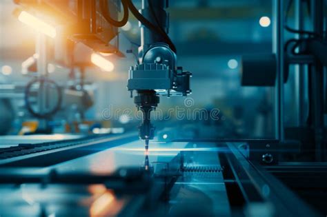 Advanced Robotics Technology In A Modern Industrial Manufacturing Setting Stock Illustration