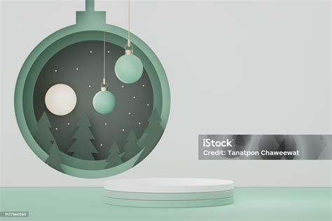 메리 크리스마스와 새해 복 많이 받으세요 개념으로 제품 및 화장품 프레젠테이션을 위한 3d 디스플레이 연단 현대 기하학 모형 및