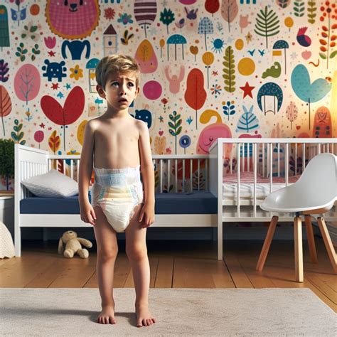 Imaginative Boy In Diapers Playful Bedroom Ai Art Generator Easy