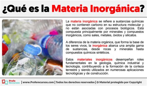 Qué Es La Materia Inorgánica