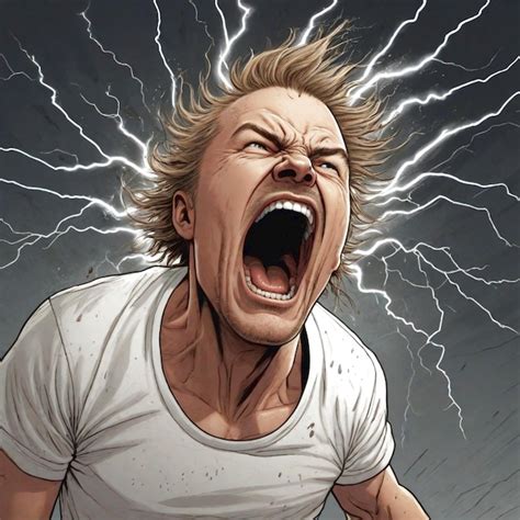 Premium Ai Image Exploding Head Screaming Thunder Generated Ai