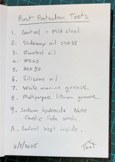 Discoverthat Journal Rust Protection Experiment