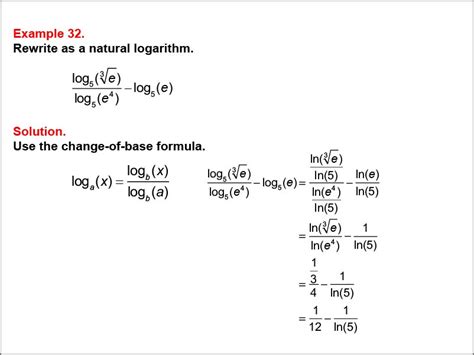 Example Of Natural Logarithm