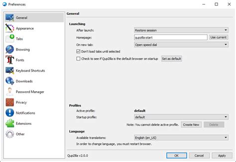 qupzilla free and lightweight web browser