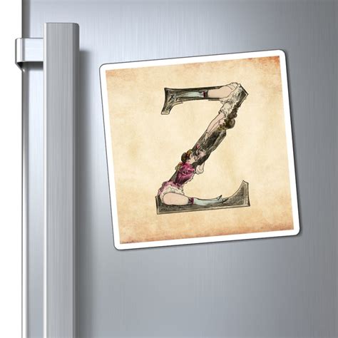 Magnet Featuring The Letter Z From The Erotic Alphabet 1880 By Frenc