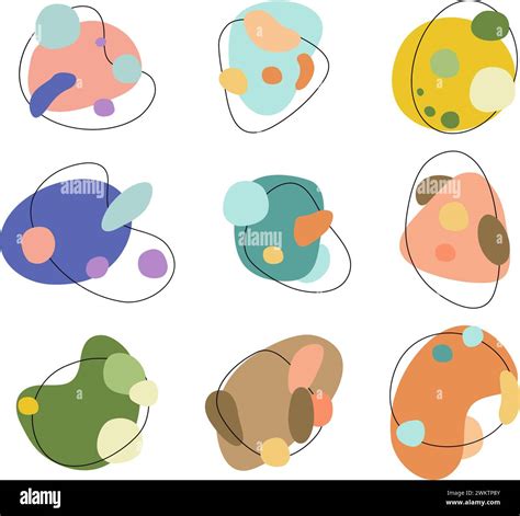Vector Organic Abstract Shapes In Pastel Colors Irregular Blob Shapes And Outlines Stock Vector