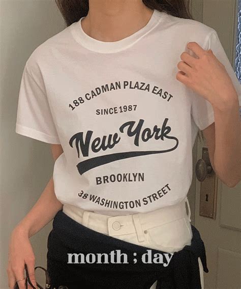 코코💕라운드넥 레터링 프린팅 심플 베이직 여성 반팔 티셔츠 2color 에이블리