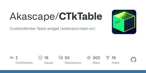 Akascape CTkTable Discussions GitHub