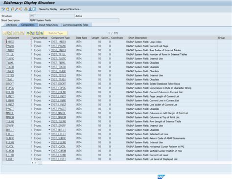 Sap Abap System Fields 시스템 변수 정리 확인 방법