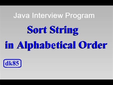 New Alphabetical Order Java Alphabet