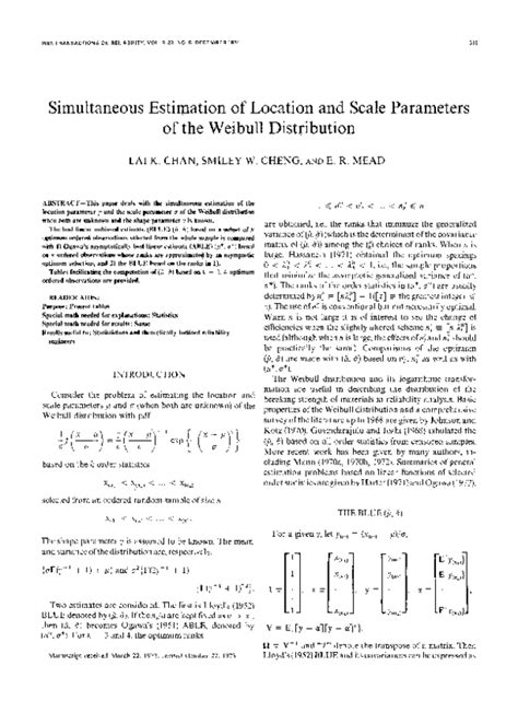pdf simultaneous estimation of location and scale parameters of the