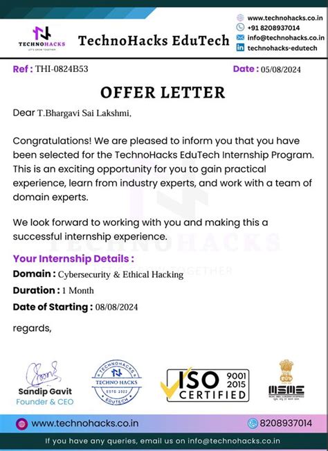 Tanneru Bhargavi Sai Lakshmi On Linkedin Cybersecurity Infosec