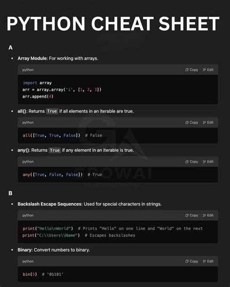Growai Python Cheat Sheet Every Coder Wishes They Had Sooner Save
