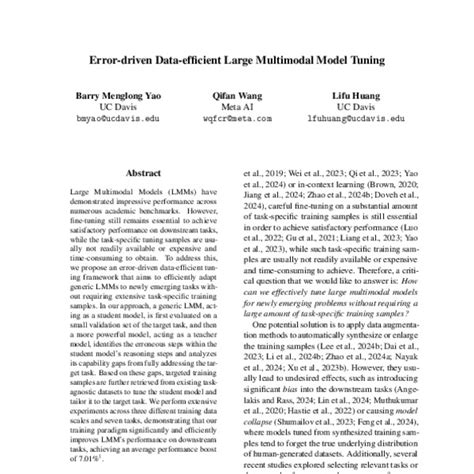 Error Driven Data Efficient Large Multimodal Model Tuning Acl Anthology