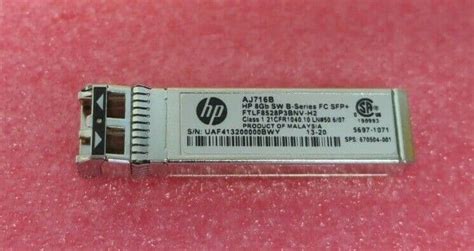 HP AJ716B 8G 8Gb FC B-Series 670504-001 FTLF8528P3BNV-H2 SFP ...
