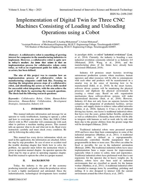 implementation of digital twin for three cnc machines consisting of