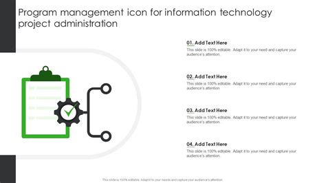 Program Management Icon For Information Technology Project Administration Ppt PowerPoint