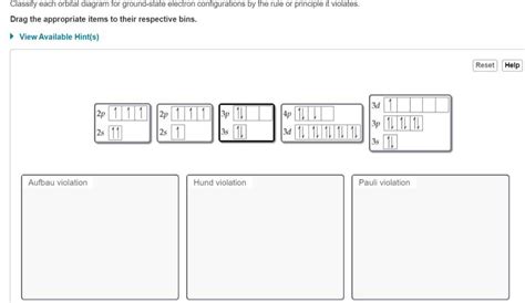 Classify Each Orbital Diagram For Ground State Electron Configurations By The Rule Or Principle