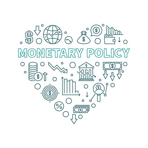 Monetary Policy Vector Heart Shaped Banner Macroeconomics Illustration