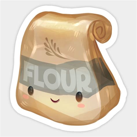 Cute Bag Of Flour Sticker Cute Bag Cute Food Drawings Cute