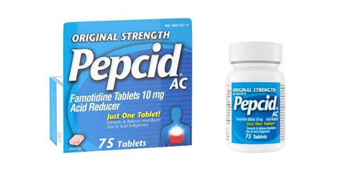 75 Count Pepcid Ac Original Strength 10 Mg Heartburn Relief Tablets
