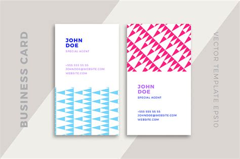 현대적인 크리에이티브 명함 수직 템플릿 기하학적 패턴의 트렌디 한 기업 문구 모형 샘플 텍스트가있는 간단한 벡터 편집 가능한 배경 Eps10 0명에 대한 스톡 벡터 아트 및
