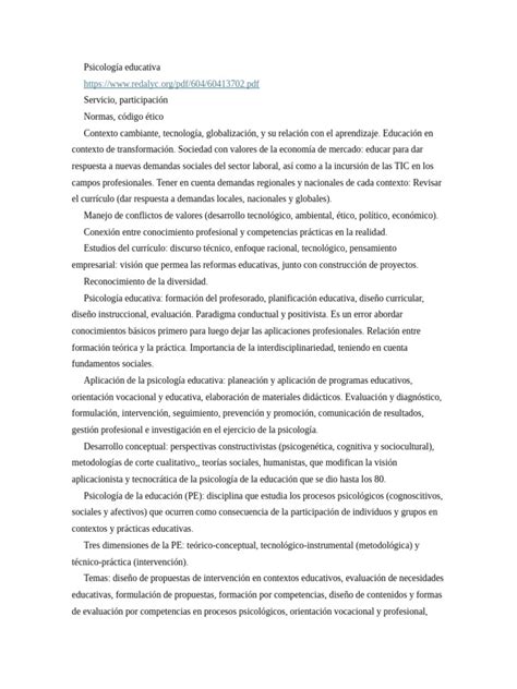 Psedu Pdf Sicología Psicología Educacional