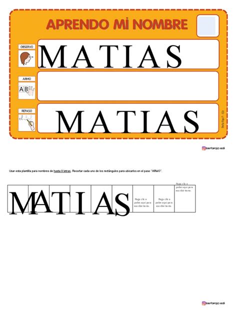 Letras De Matías Para Imprimir Pdf