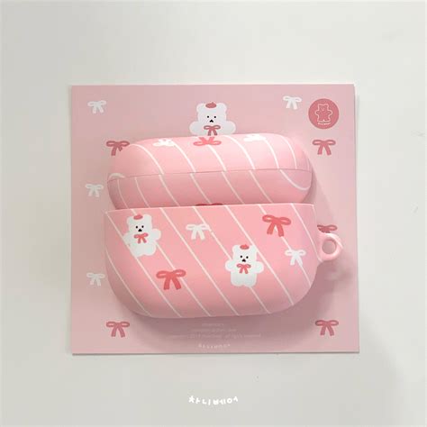 핑크 리본 에어팟케이스 12pro3