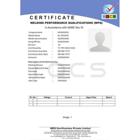 Welding Certificate Template Pl