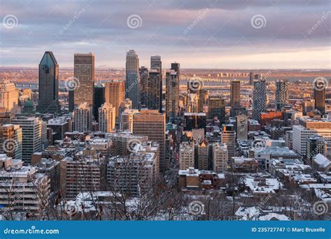 Montreal Skyline In Winter Editorial Photography Image Of Nature
