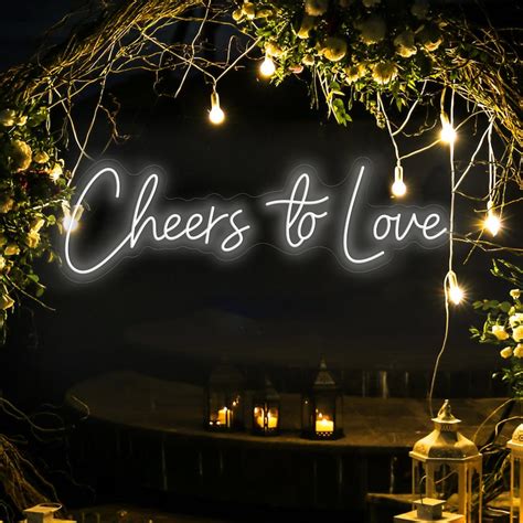 Cheers To Love Custom Neon Sign Wedding Decor Personalized Ts