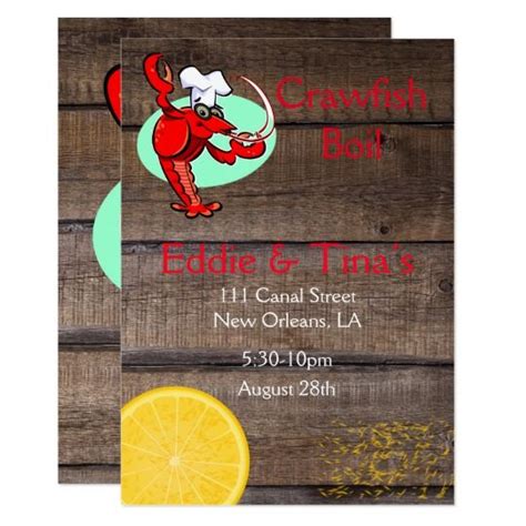 Crawfish Boil Party Invitation Crawfish Invitations Crawfish Boil