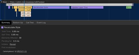 Javascript Changing Transform Css Style Causes Recalculate Style Update Layer Tree Stack